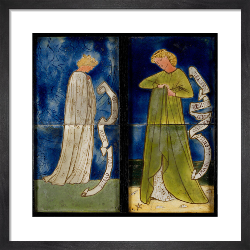 Four double tiles with Dido, another standing figure in profile, and o ...